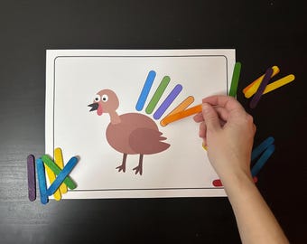 Turkey Popsicle Stick Activity - Thanksgiving - Fall Activity for Kids ...
