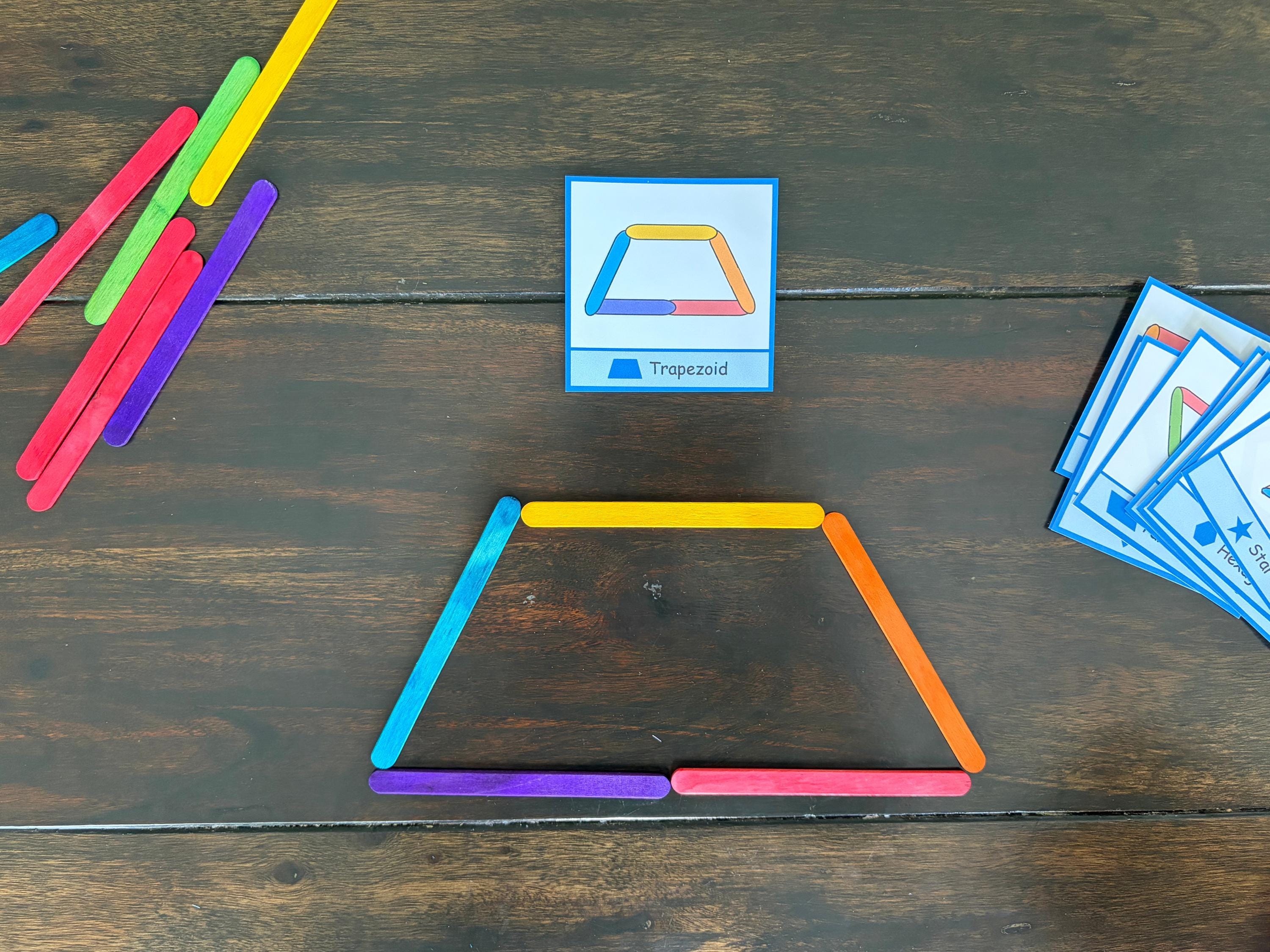 Popsicle Stick Shapes and Patterns Activity - Printable Game for ...