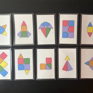 Magnetic Tile Puzzle Cards - Index Cards, Pattern Flashcards - Etsy