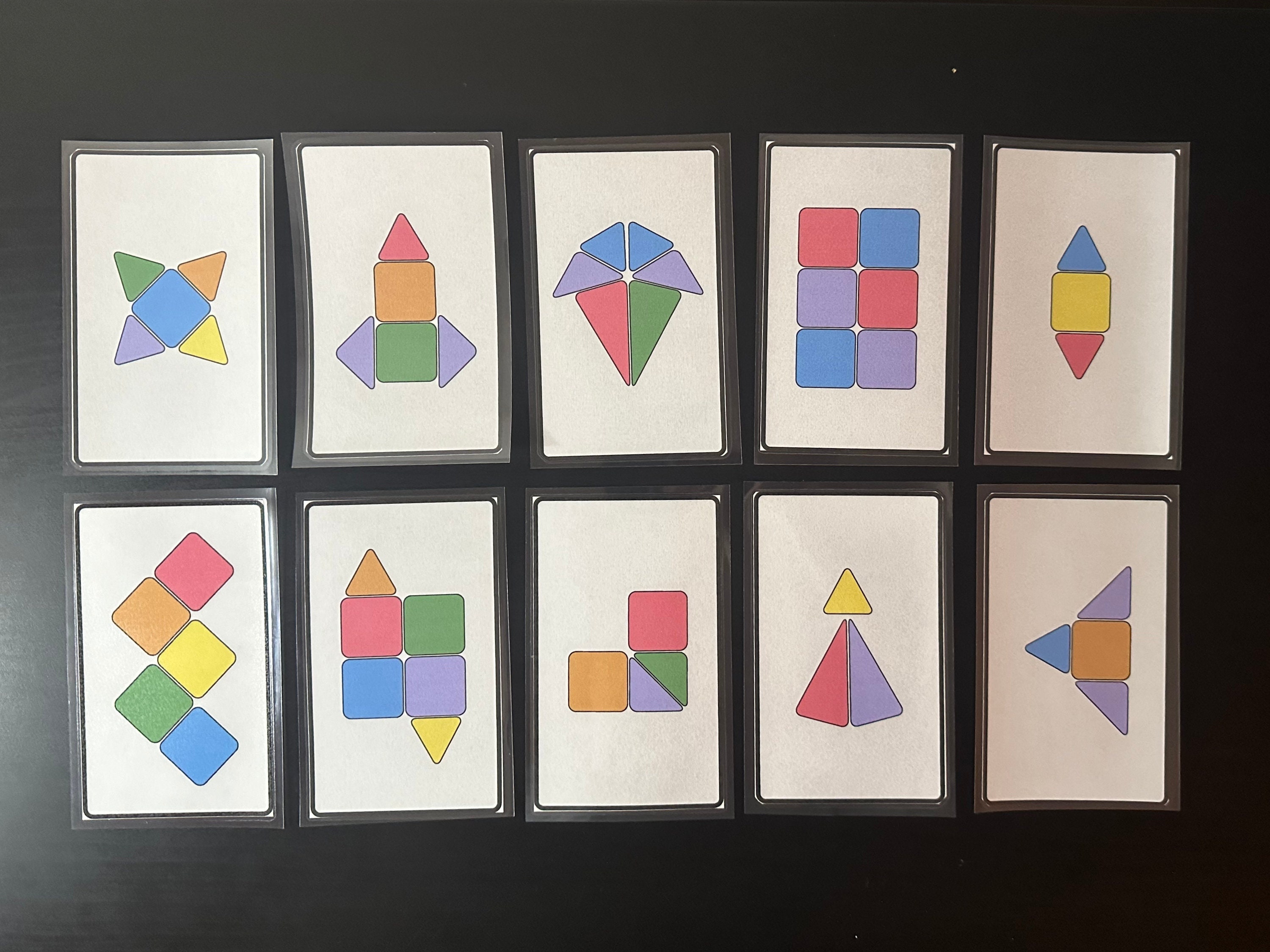 Magnetic Tile Puzzle Cards - Index Cards, Pattern Flashcards - Etsy