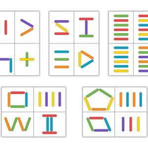 Popsicle Stick Shapes and Patterns Activity Game for Toddlers ...