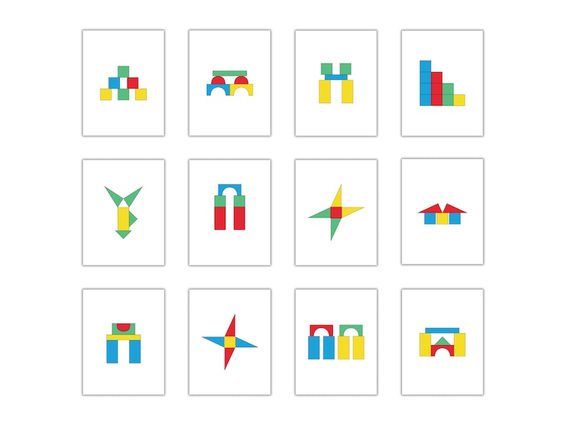 Wooden Block Matching Puzzle - Building Blocks - Patterns, Shapes ...