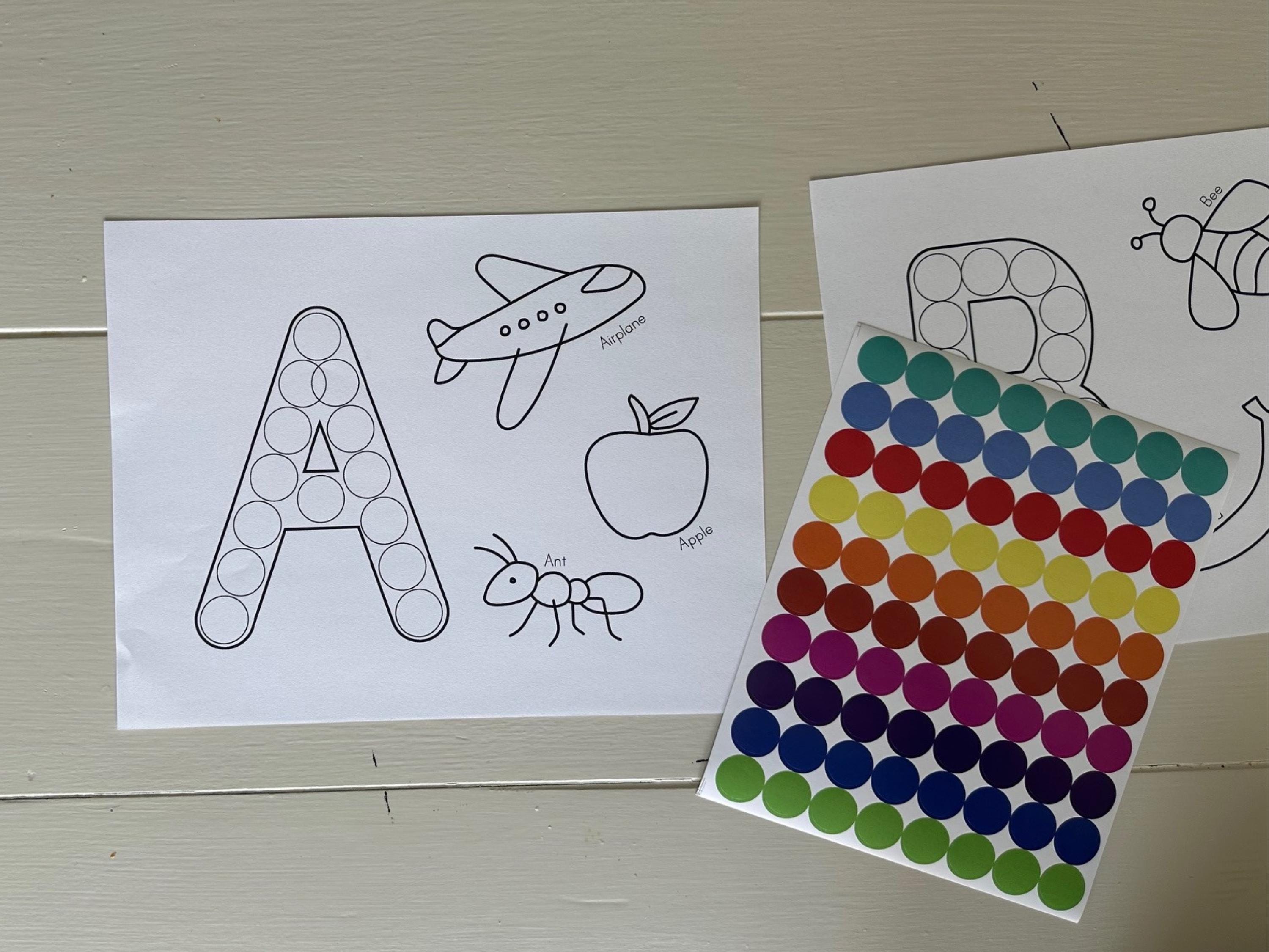 Alphabet Dot Sticker Art Activity - Dot Markers - Preschool Homeschool ...