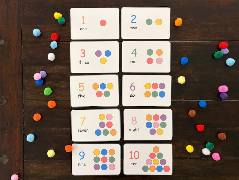 Pom Pom Counting and Color Matching Activity – Numbers 1-10 Preschool ...