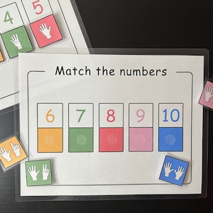 Number Matching Puzzle - Count 1 to 10 Preschool Homeschool or ...