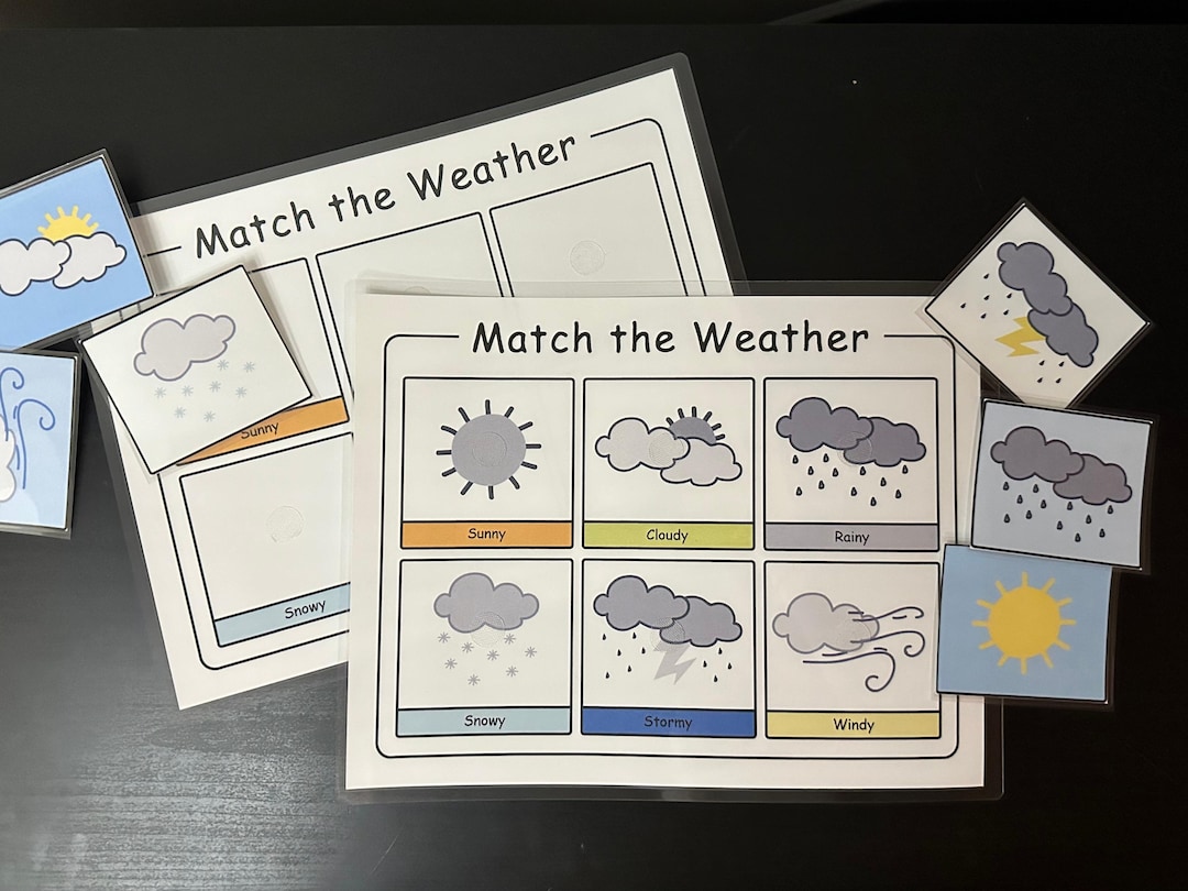 Weather Matching - Printable Busy Book Activity for Preschool ...