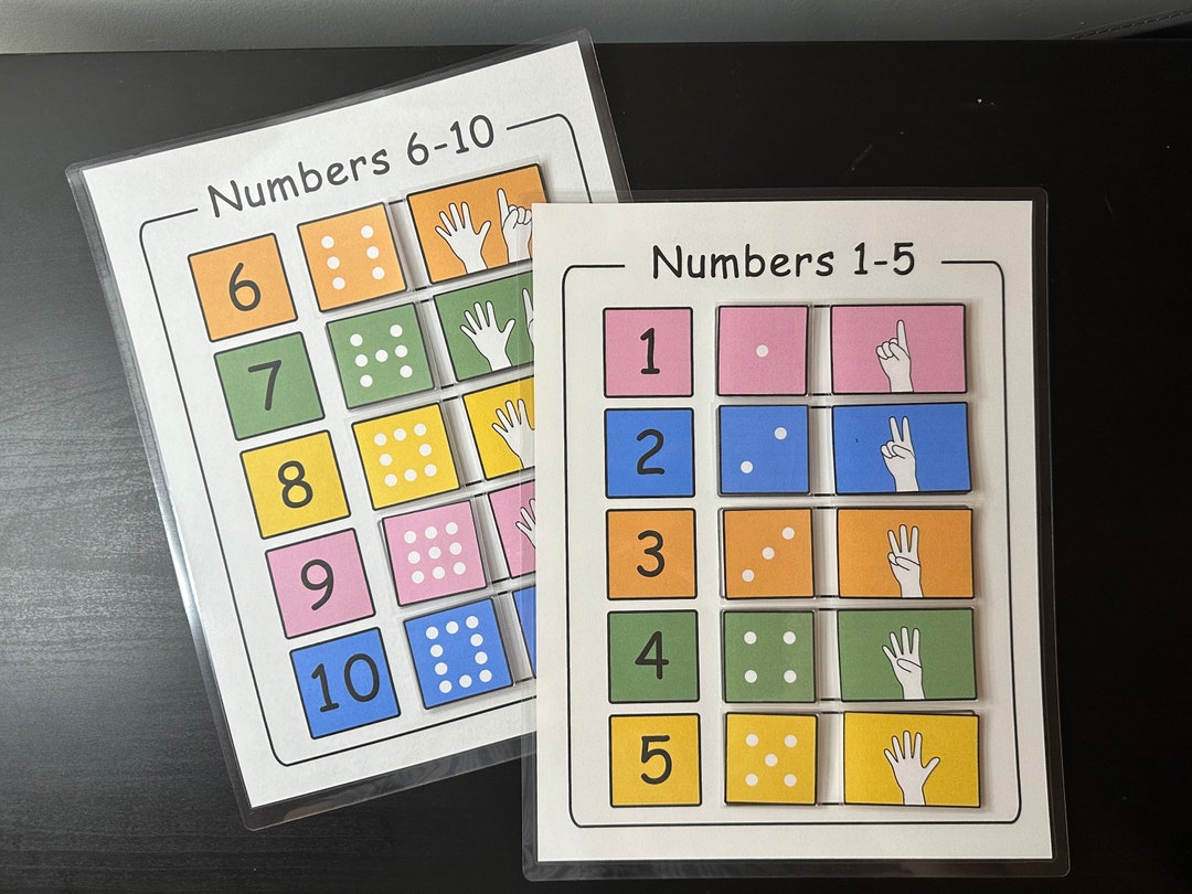 Number Matching Puzzle 1-10 - Preschool Homeschool or Kindergarten ...