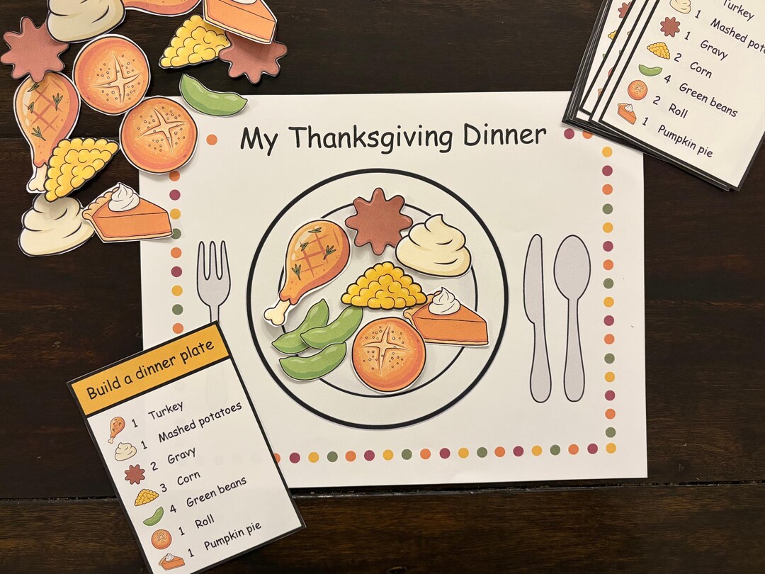 Build a Meal - Thanksgiving - Fall Activity - Toddlers Printable Lesson ...