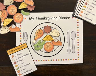 Build a Meal - Thanksgiving - Fall Activity - Toddlers Printable Lesson ...