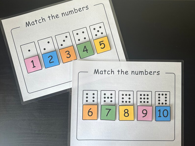 Number Matching Puzzle - Learn to Count Preschool Homeschool or ...