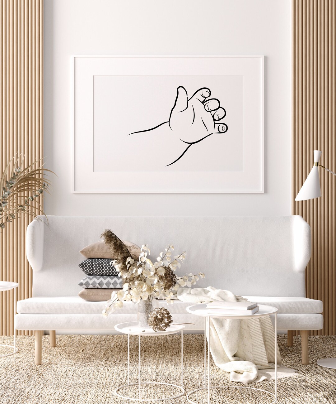 Minimalist Baby Handprint Art: One Line Drawing (digital Download) - Etsy