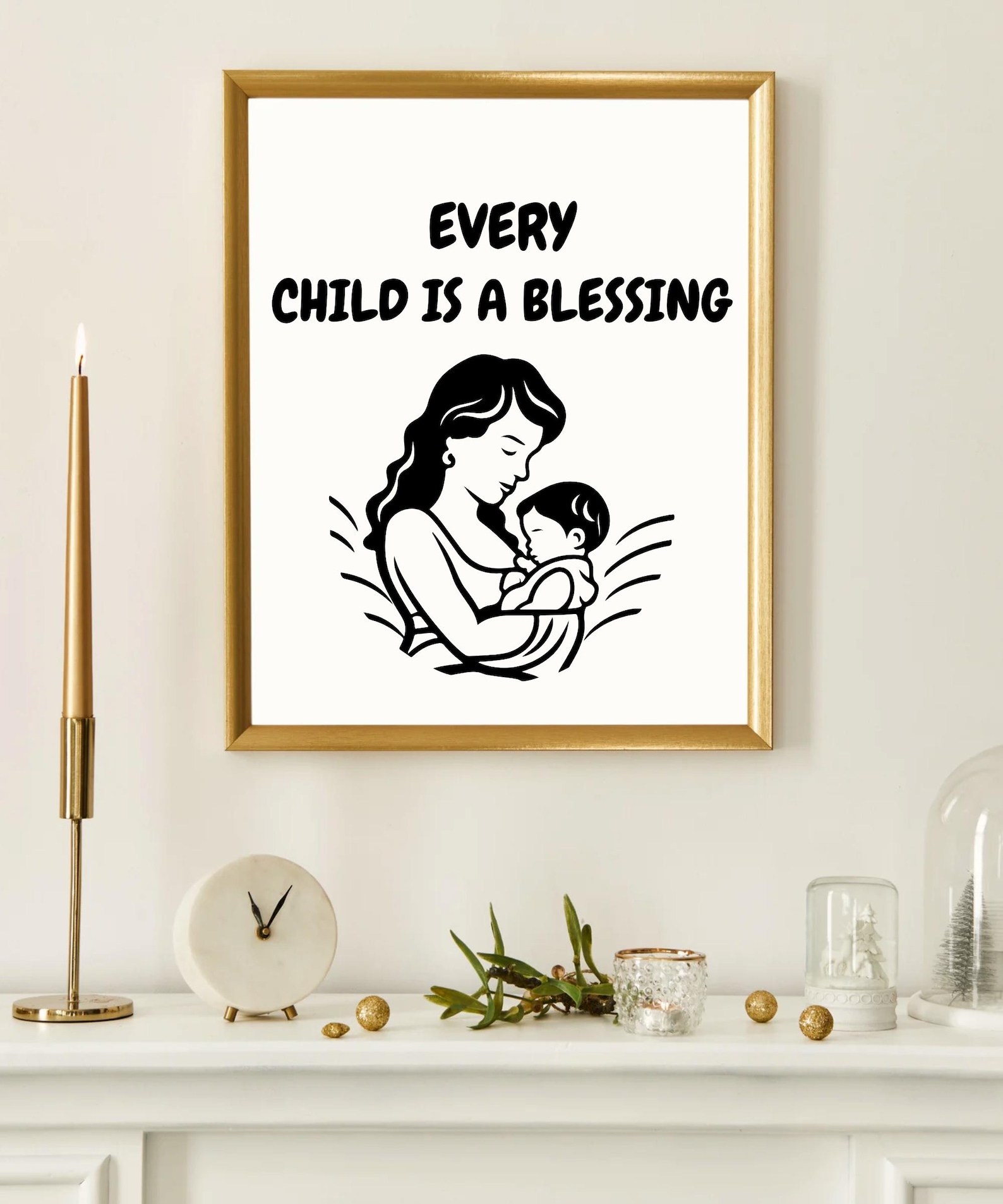 Newborn Baby Sketch Print: Mother and Child Wall Art (digital Download ...
