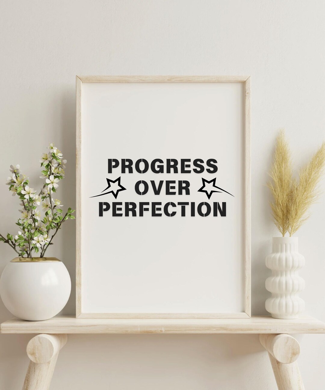 Progress Over Perfection Print: Typography Wall Art (digital Download ...