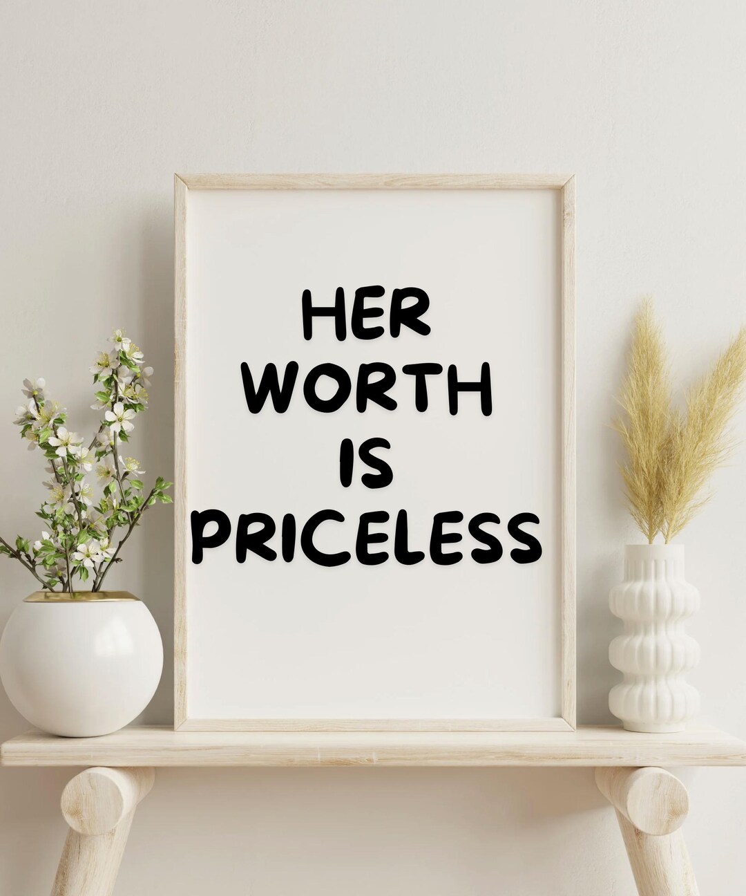 Her Worth is Priceless. Printable Wall Art, Gallery Wall Art Quote ...