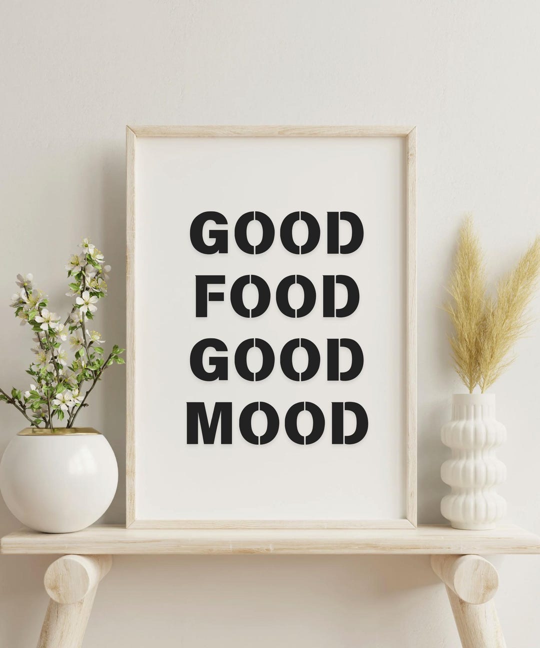 Good Food Good Mood Printable Wall Art, Gallery Wall Arts Quote Print ...