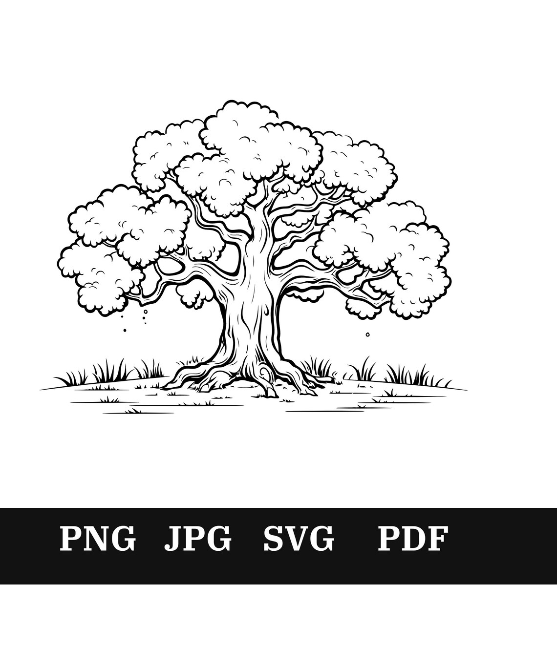 Oak Tree Svg, Trees Printable, Oak, Leaf, Tree, SVG, Oak Tree Vintage ...