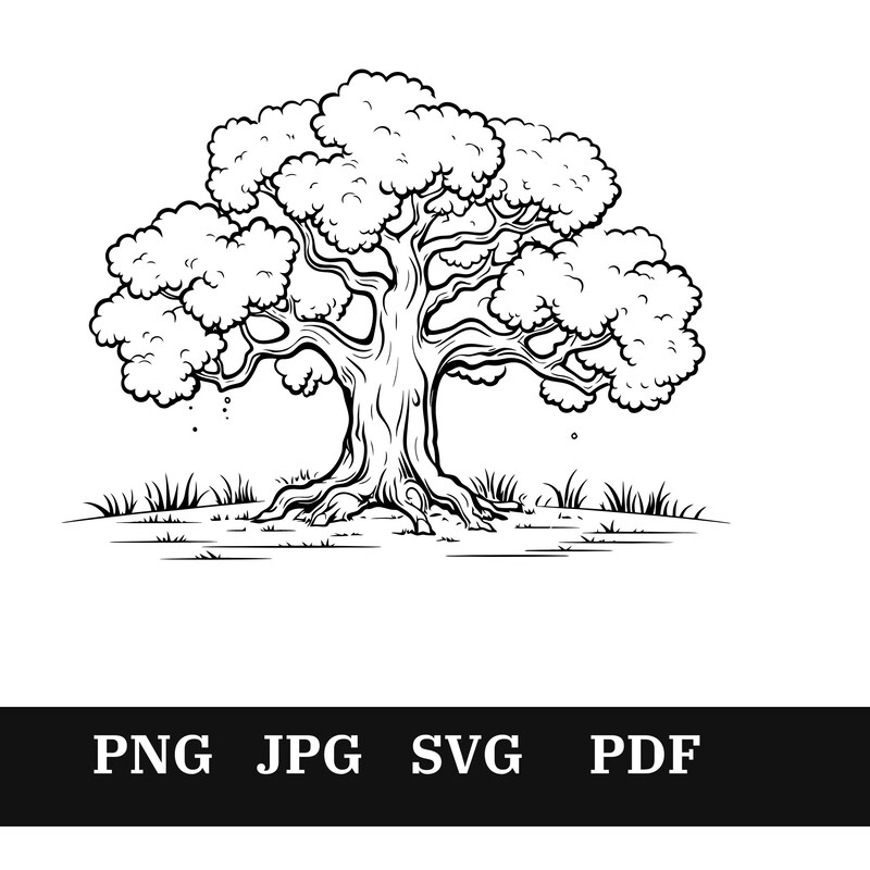 Oak Tree Svg - Etsy