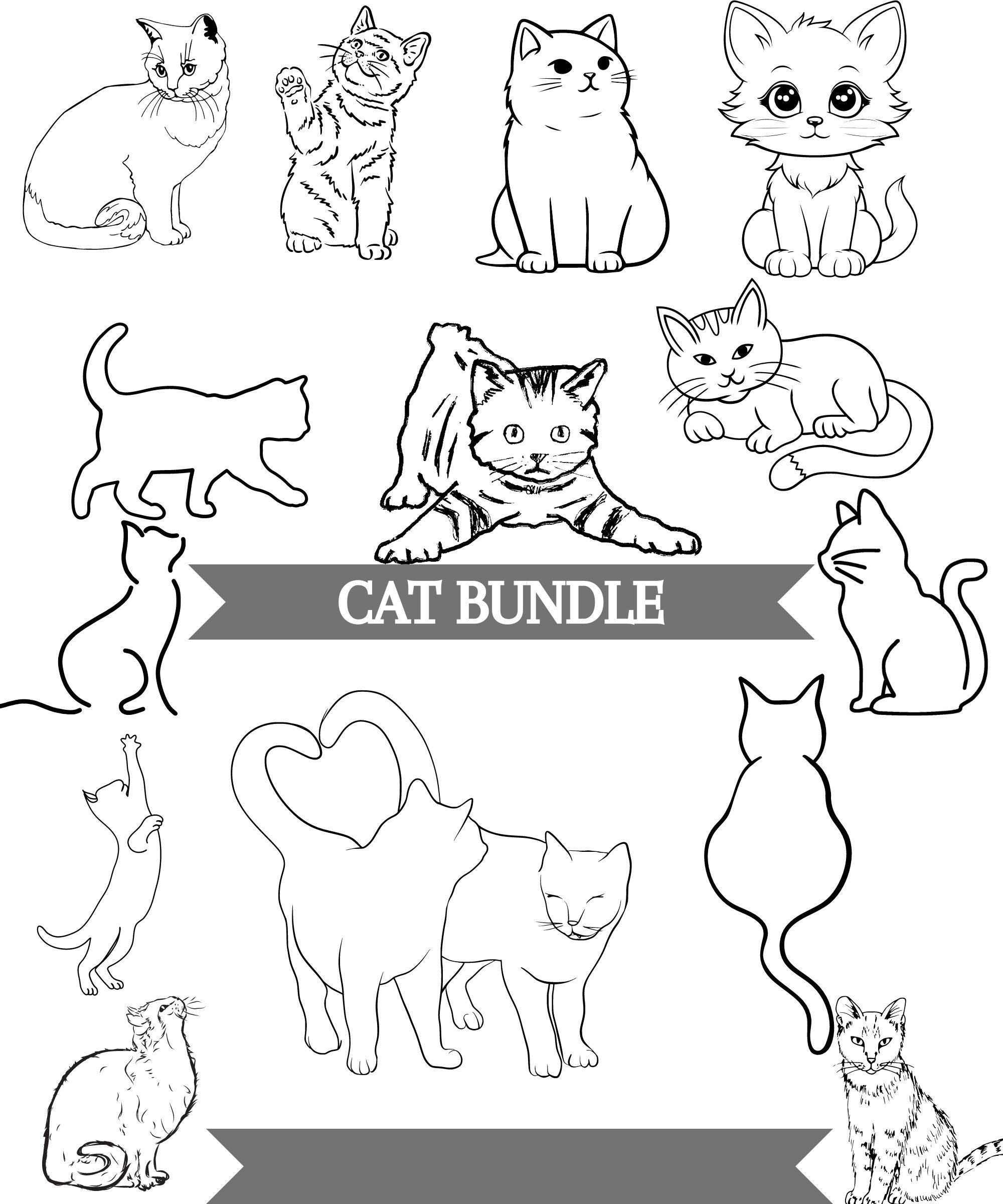 CATS BUNDLE SVG, Cats Svg, Cut Files for Cricut, Cats Clipart, Cat ...
