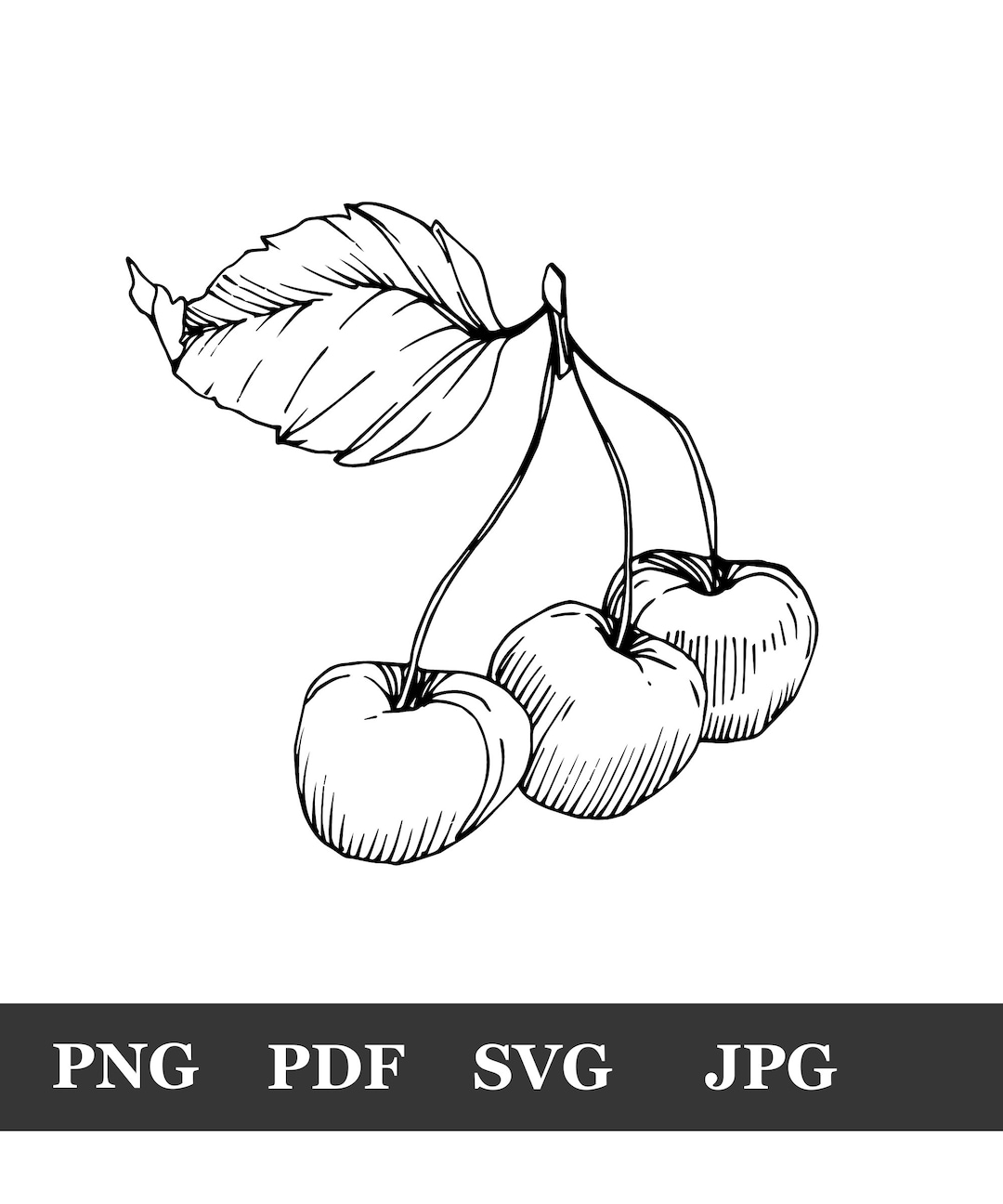 Cherry Line Art, Cherry Print, Abstract Fruit Wall Decor, Minimalist ...