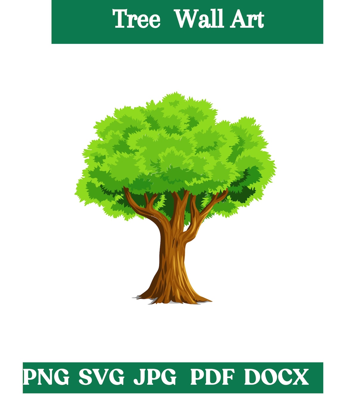 Green Tree Print, Tree Printable, Tree Wall Art, Valentine's Day Art ...