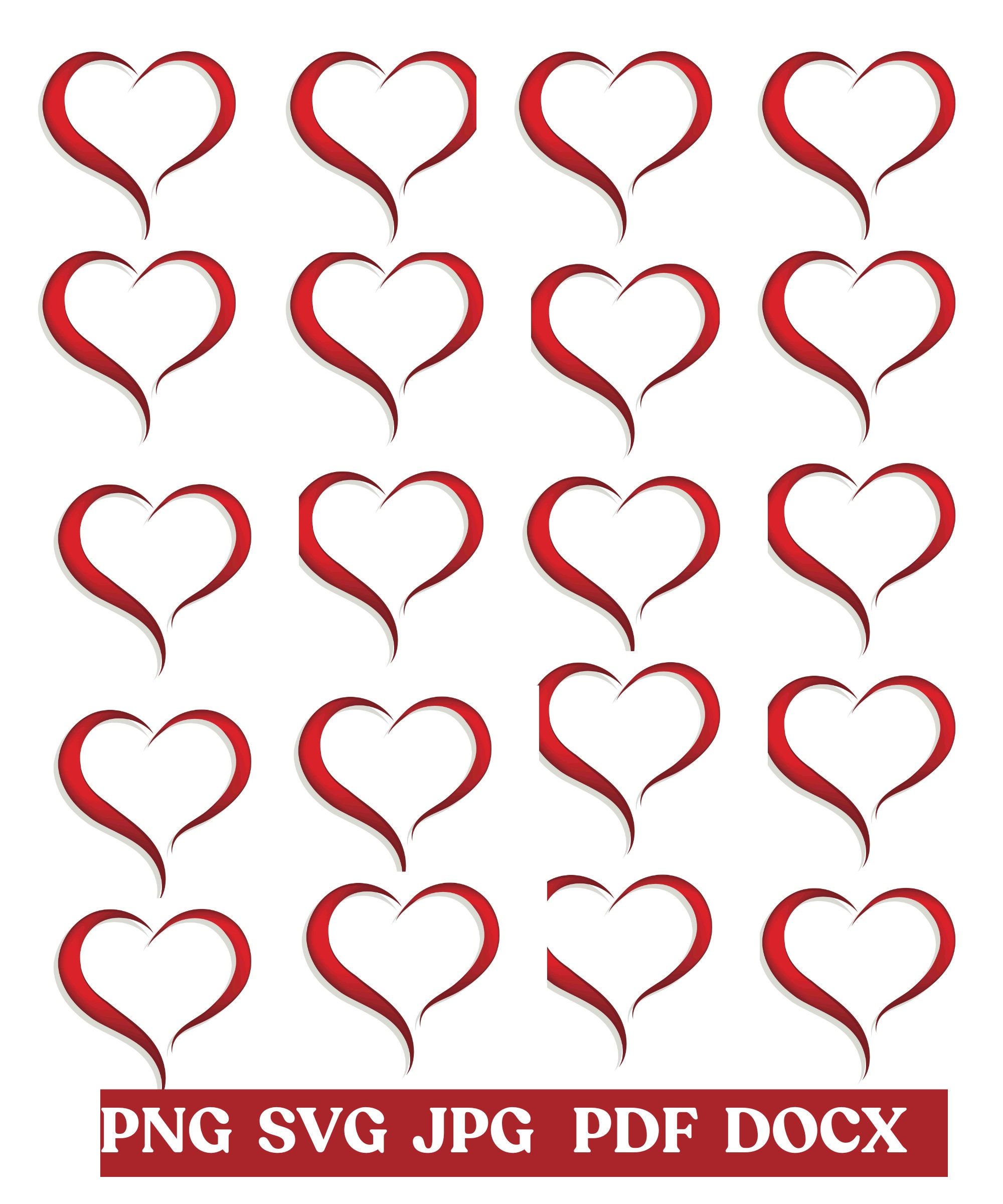 Open Heart Red and Instant Download SVG, 2-PNG, 2-dxf, 2-jpg Digital ...