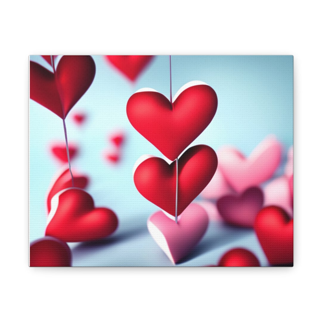 Abstract Valentines Canvas Wall Art, Valentine Wall Art, Home Decor ...