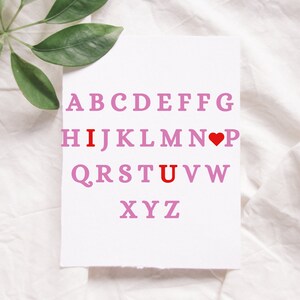 Printable ABC I Love You, Valentine's Day, Retro Valentine's Retro ...