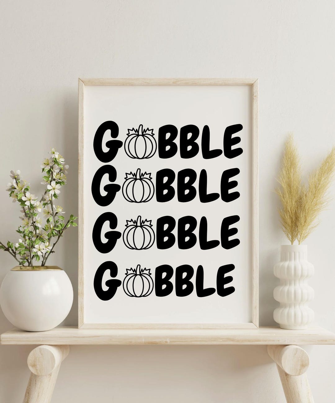 Gobble Thanksgiving Turkey, Gobble Wall Art Digital Print, Gift for ...