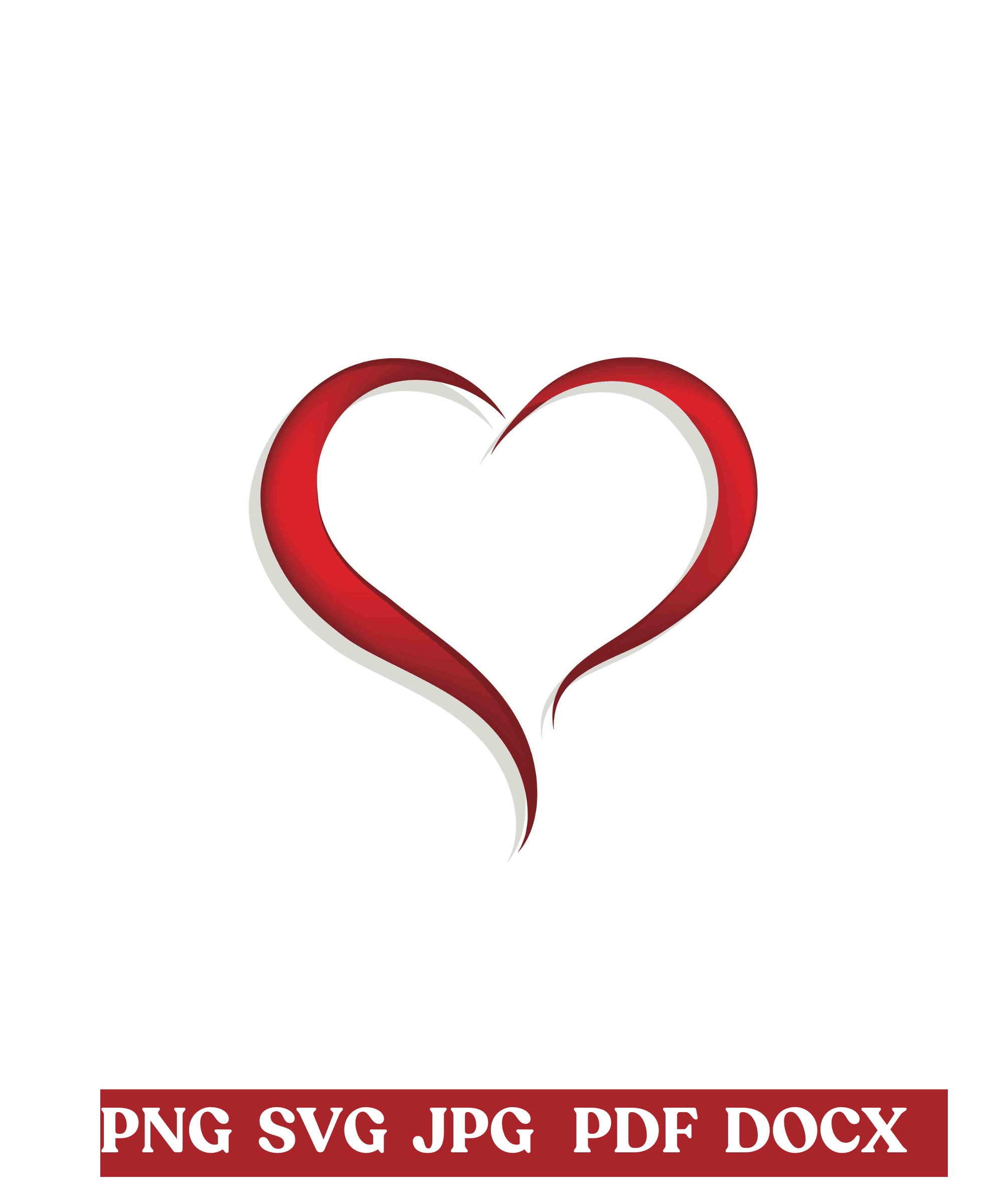 Open Heart Red and Instant Download SVG, 2-PNG, 2-dxf, 2-jpg Digital ...
