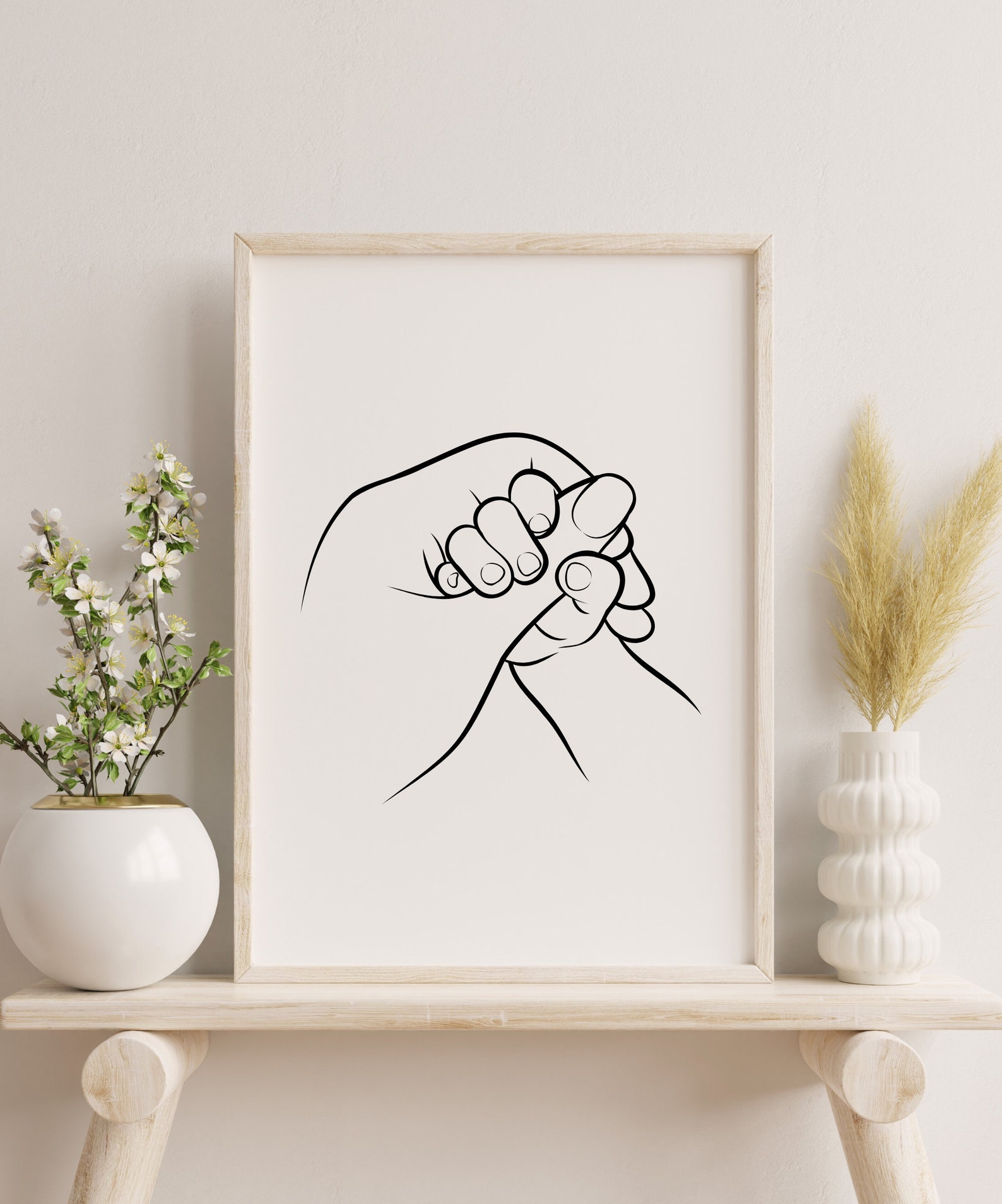 Baby Hands Baby Feet Print Set, Minimalist Nursery Prints, One Line ...