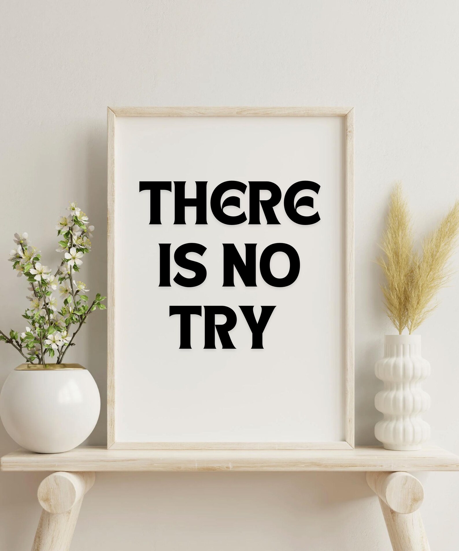 There is No Try Text Print, Gallery Wall Arts Quote Print, Maximalist ...