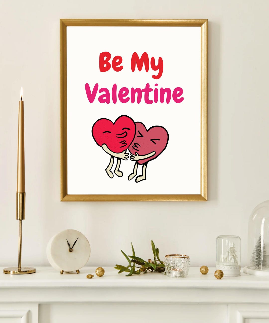 Be My Valentine Wall Art Printable: Romantic Valentine's Day Decor ...