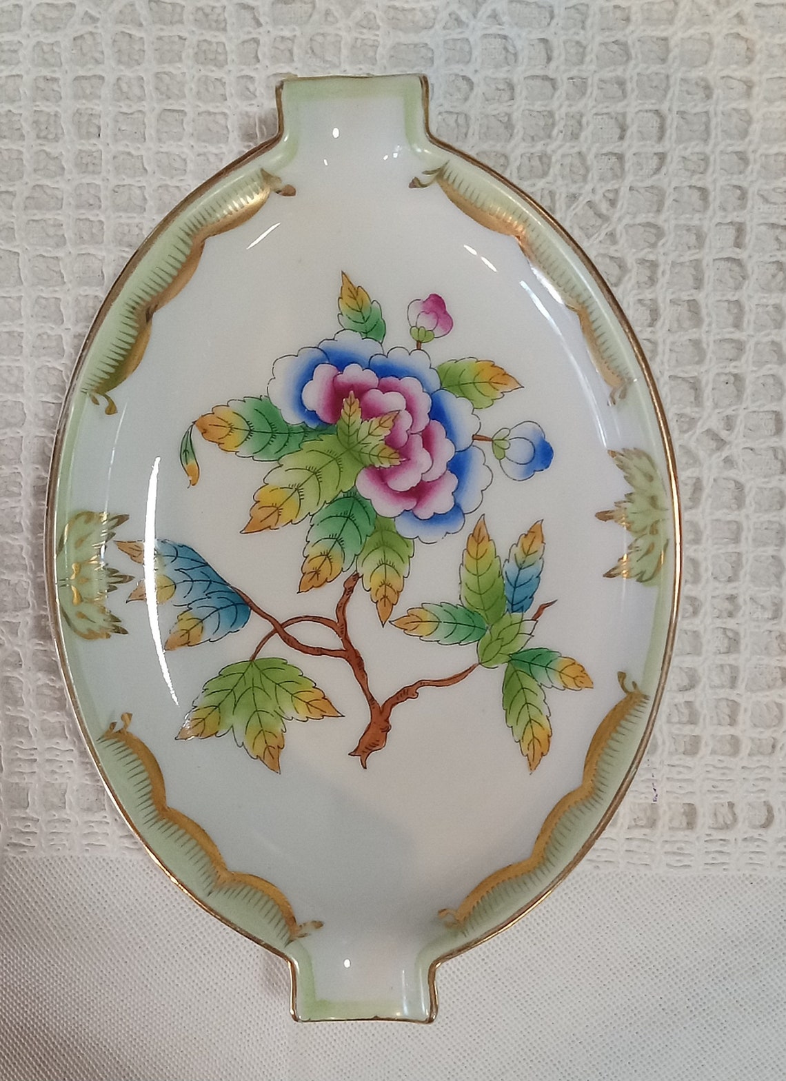 1950's Herend Porcelain Queen Victoria Pattern 4 Pc Vanity Set - Etsy