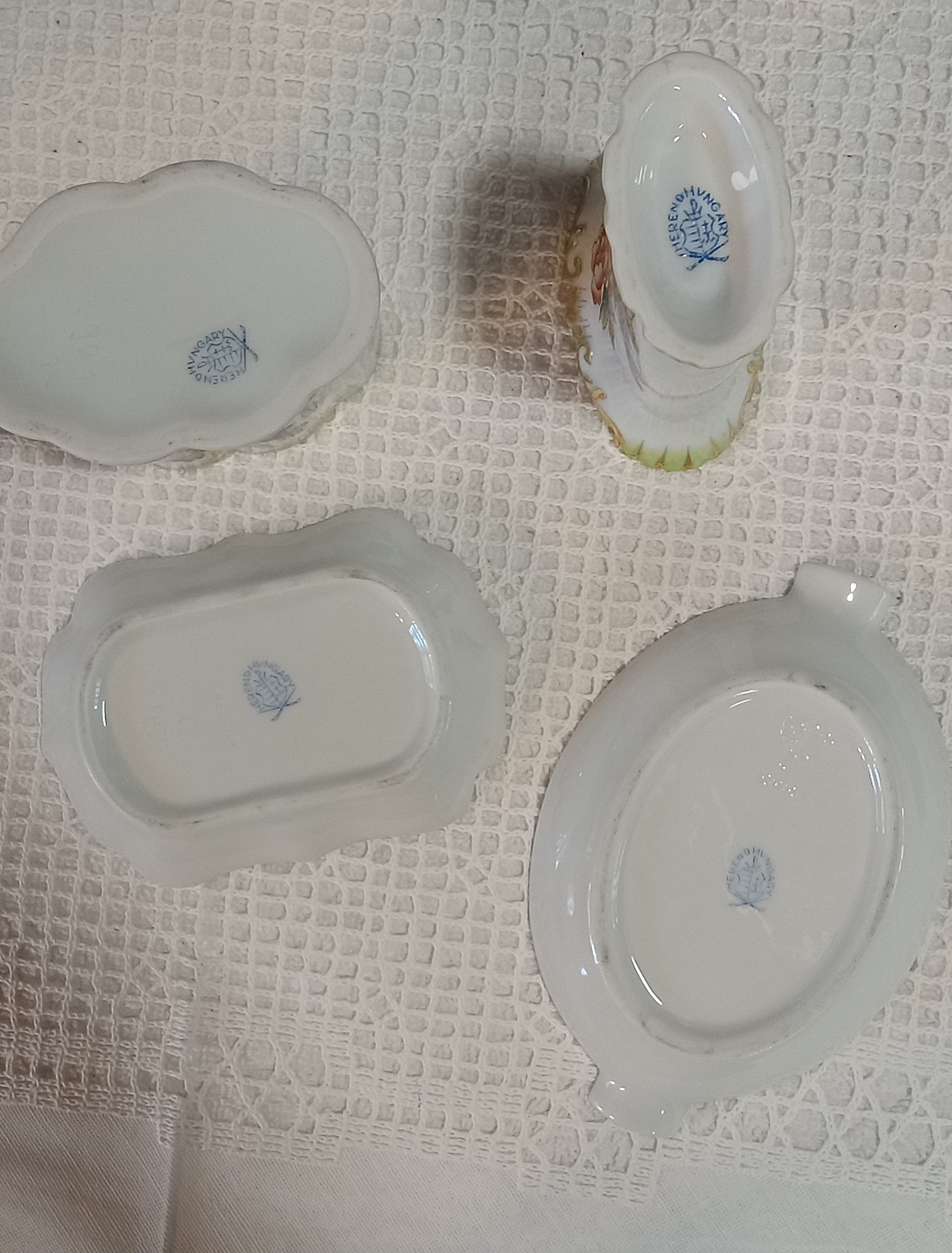 1950's Herend Porcelain Queen Victoria Pattern 4 Pc Vanity Set - Etsy