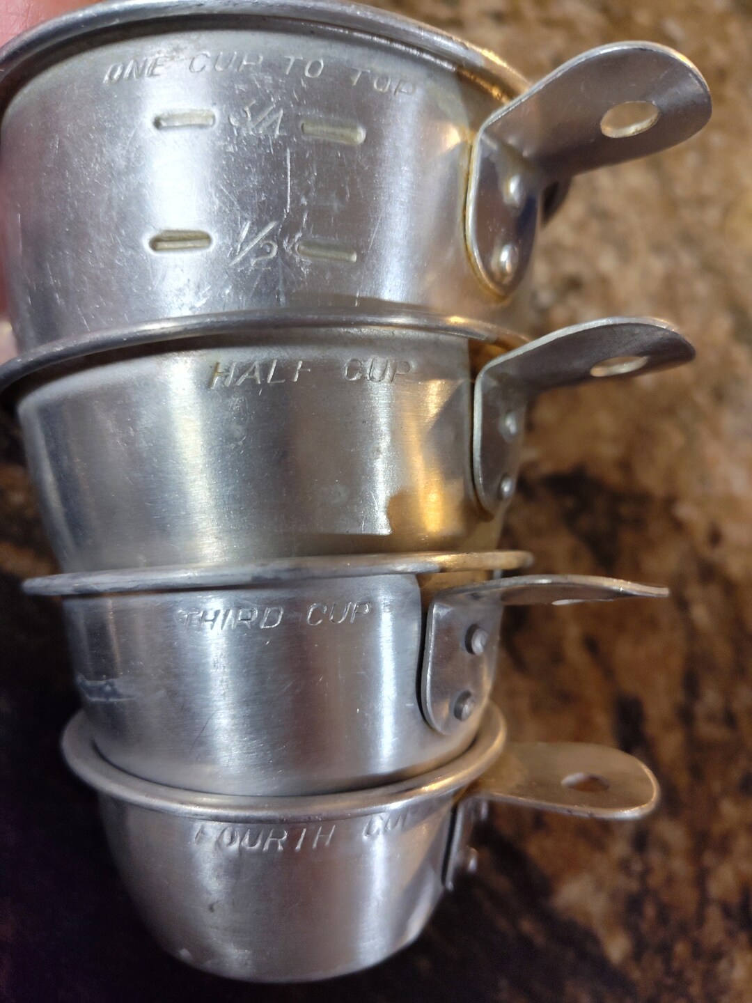 Vintage Aluminum Measuring Cups 1930's Set of Four - Etsy
