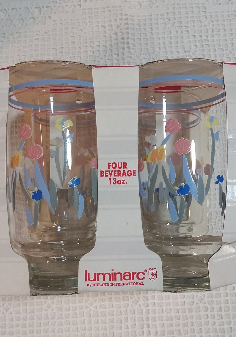 Vintage Luminarc Tivoli Pastoral Flower Glasses - Etsy