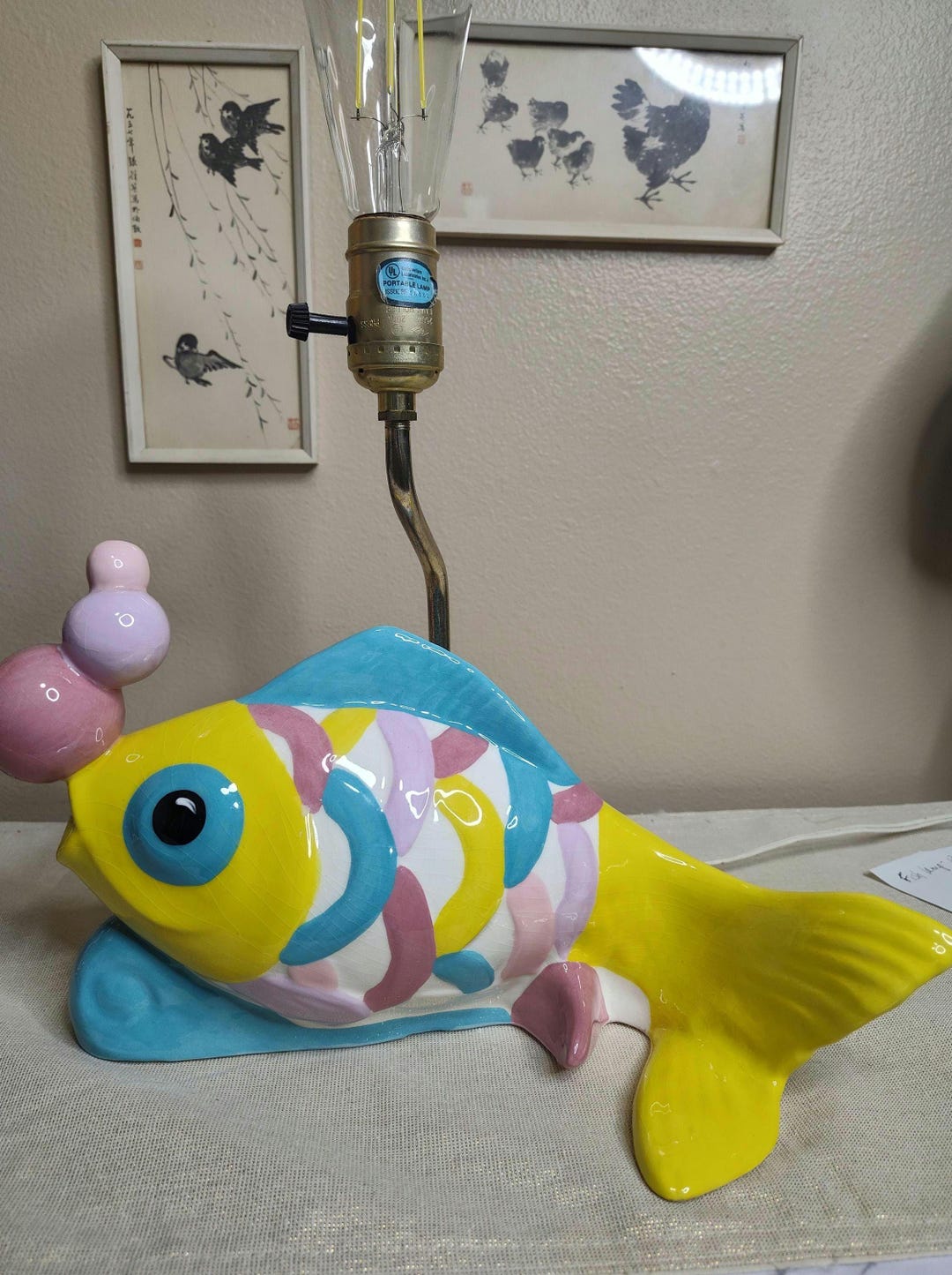 Vintage Rare 1970s Fish Bubbles Dual Light Lamp Night Light - Etsy