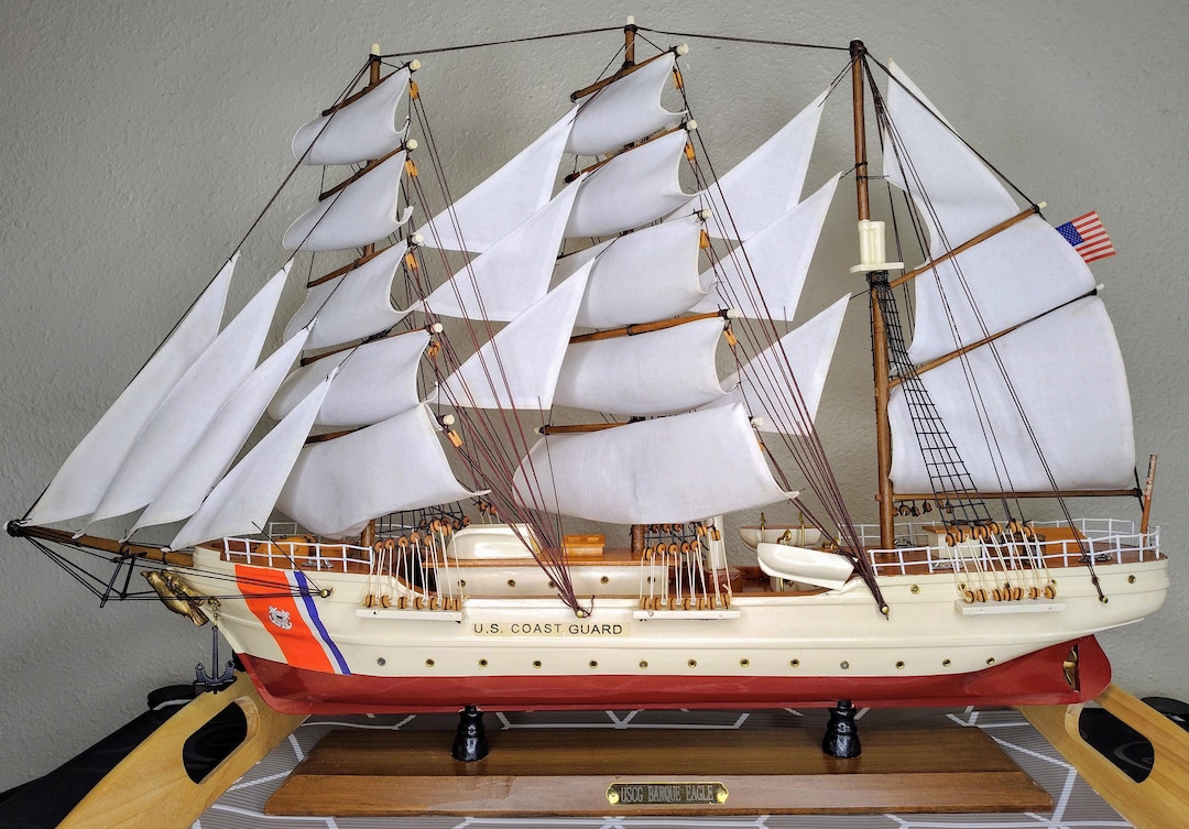 Vintage US Coast Guard USCG Barque Eagle Ship Replica to Scale Military ...