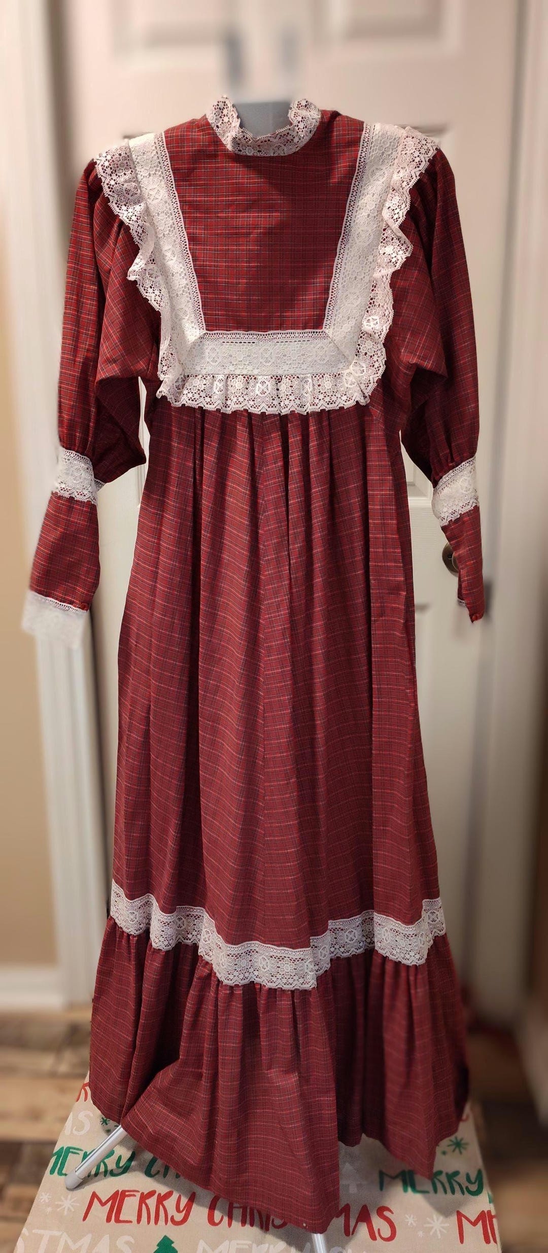 Vintage Ms Clause Dress 70s Hilda Hawaii Muumuu Prairie Dress Never ...