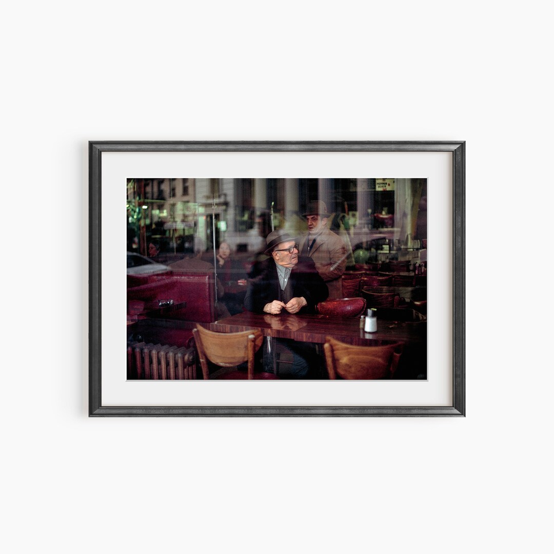 Old Men Wearing Suit and Fedora Poster Reflection in Glass - Etsy