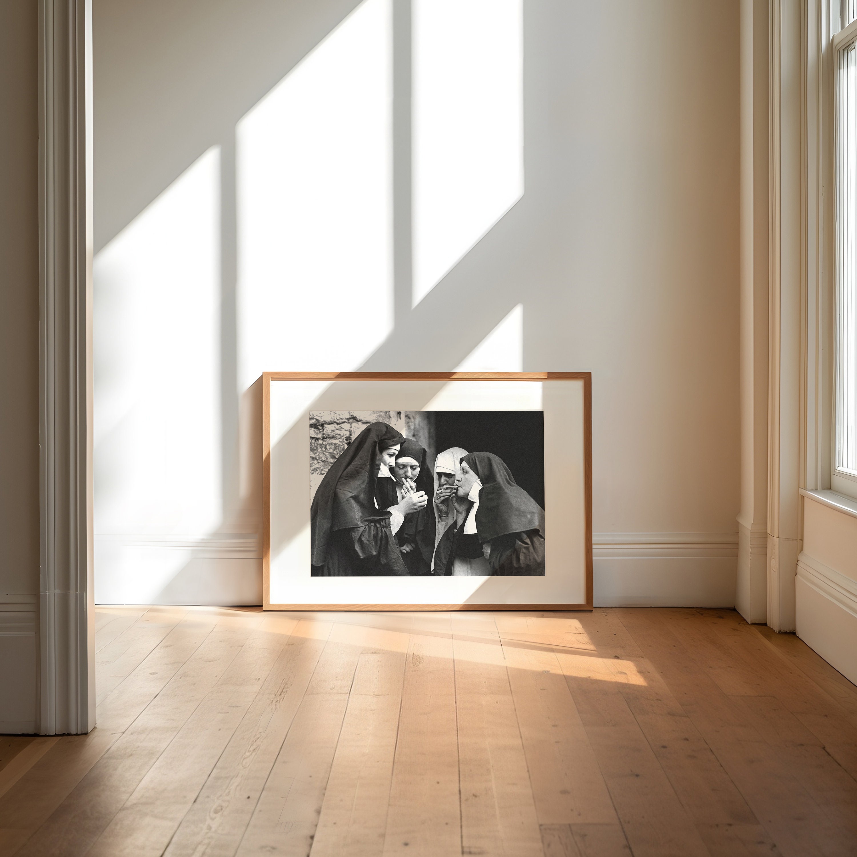 Nuns Smoking Print, Photography Poster, Nuns Print, Black and White ...