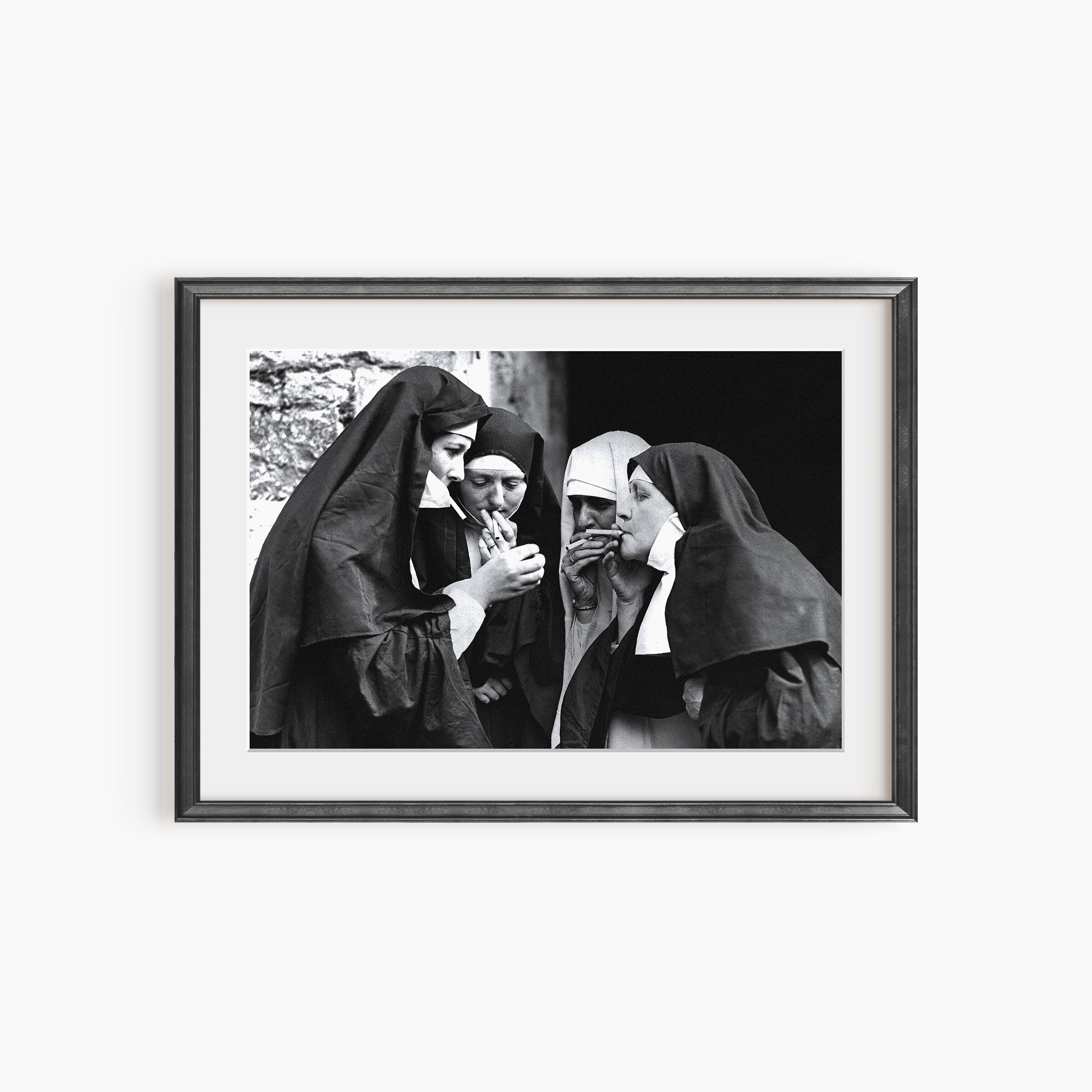 Nuns Smoking Photo Poster, Catholic Nuns Photo, Nuns Smoking Cigarette ...