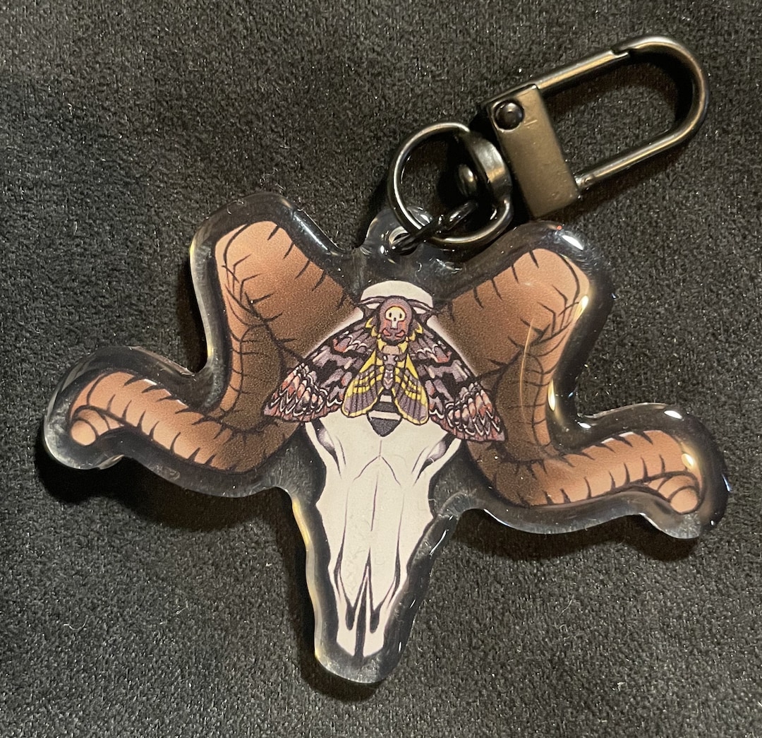 Deaths Head Moth With Ram Skull Keychain - Etsy
