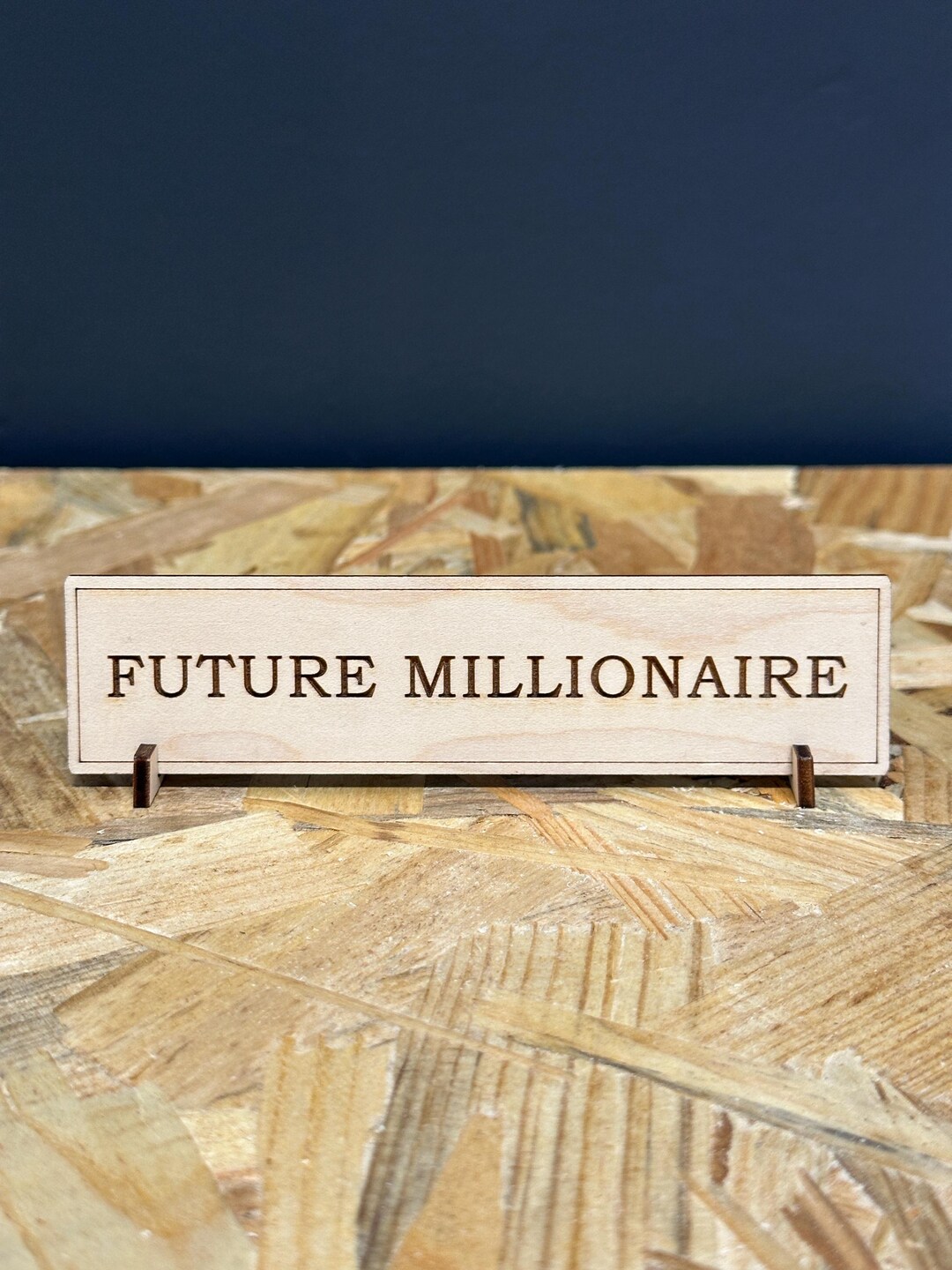Future Millionaire Wooden Desk Sign Desk Name Plate Funny Gift Office ...
