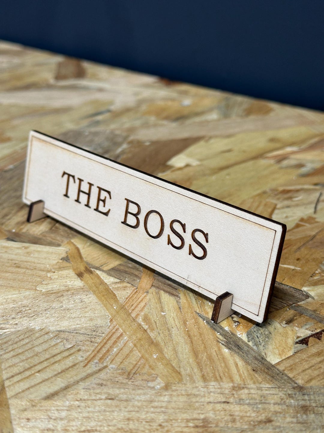 The Boss Wooden Desk Sign Desk Name Plate Funny Gift Office Corporate ...