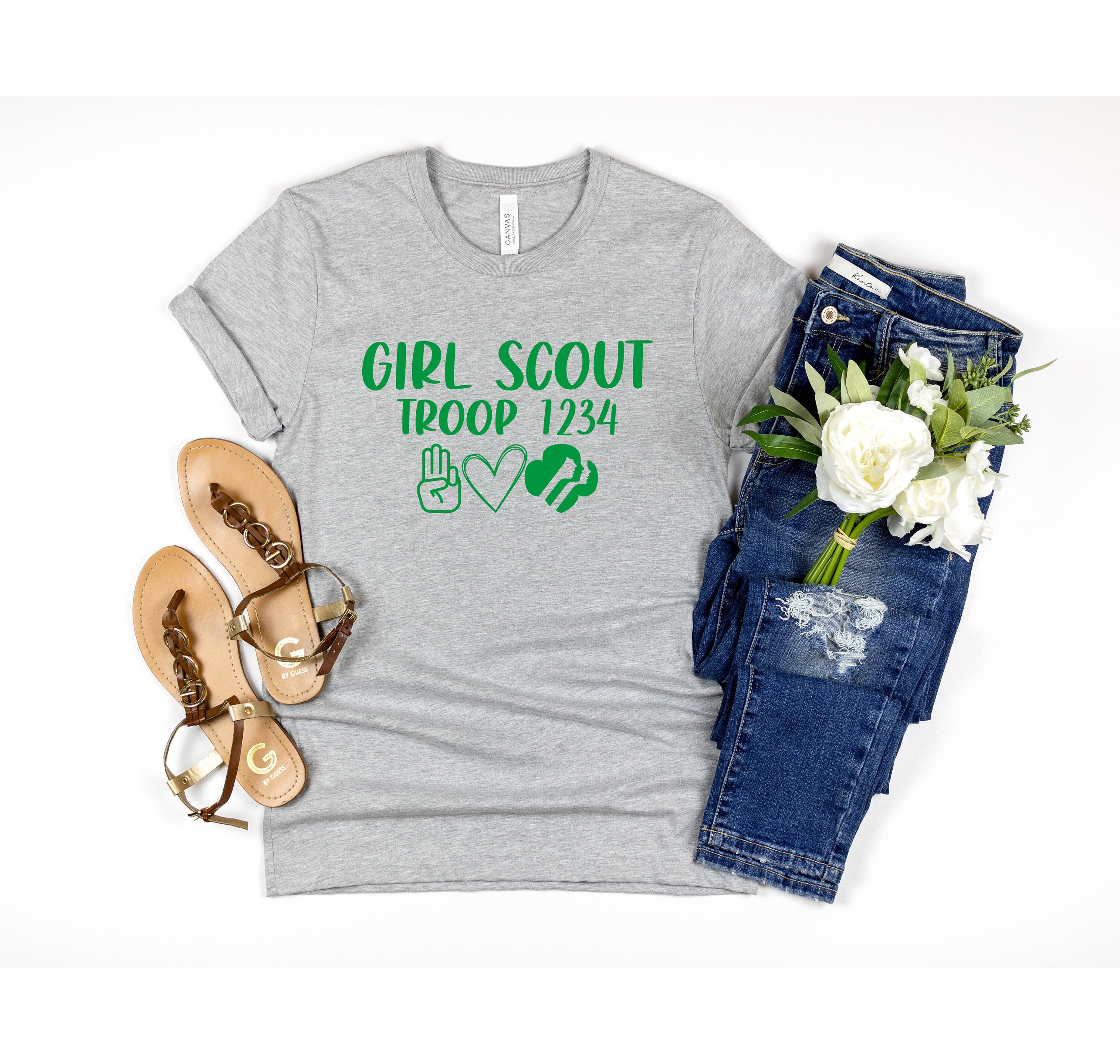 Custom Scout Troop Number Shirt,peace Love Girl Scout Troop Shirt,scout ...