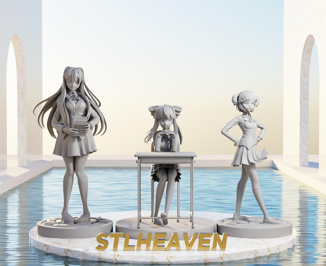 Doki Doki Set 3D Model STL File Doki Doki Literature Club Instant ...