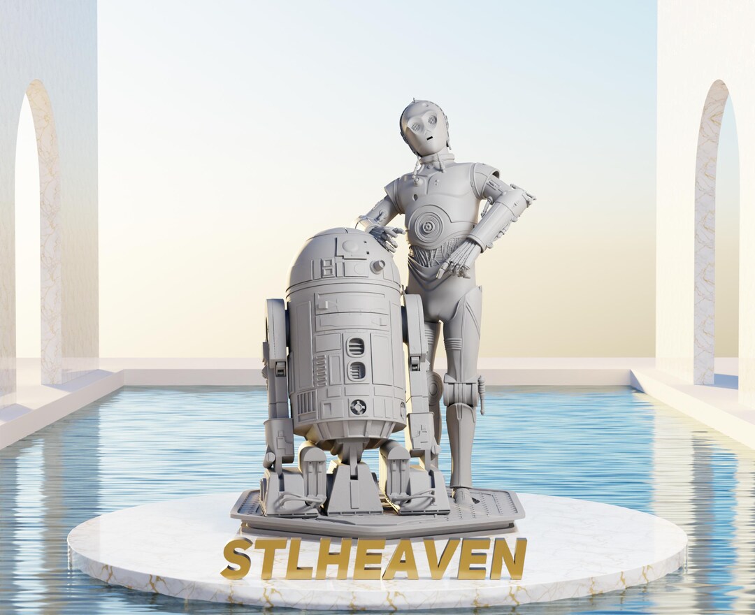 C-3PO and R2-D2 3D Model STL File Star Wars Series Instant Download ...