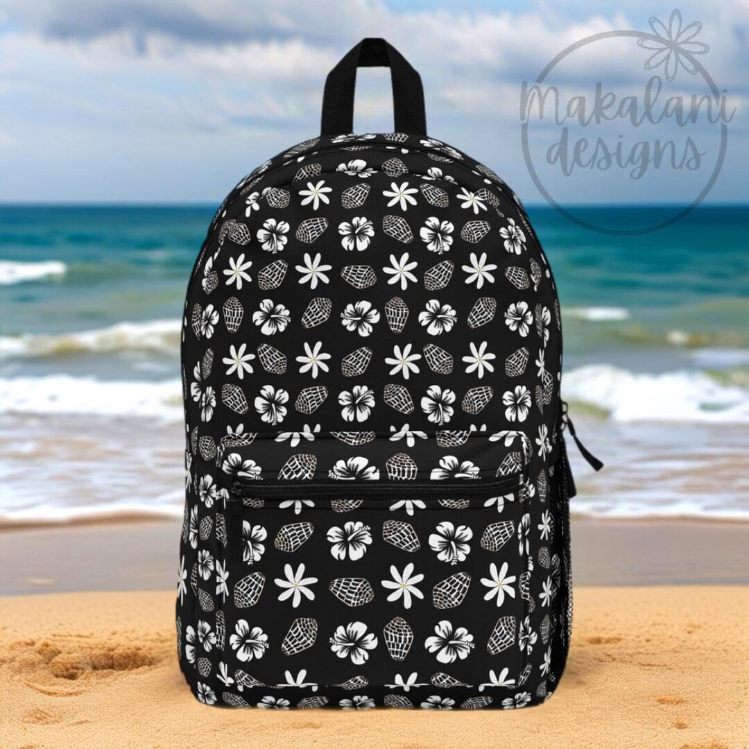 Tiare & Hibiscus Backpack, Stylish School Bag, Trendy Daypack for Teens ...