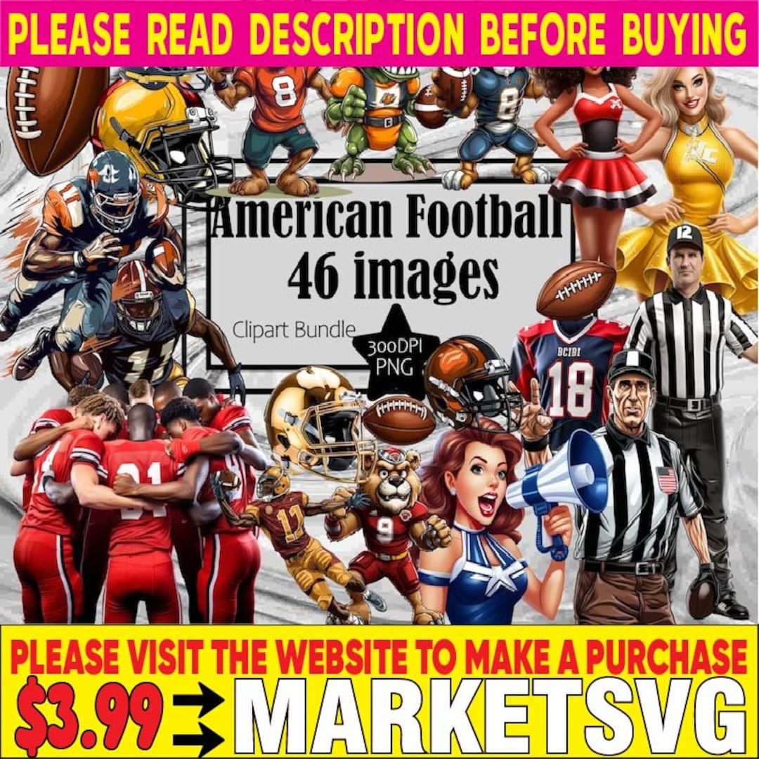Football PNG Football Clipart Bundle Football Graphic - Etsy